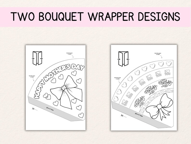 DIY Bouquet Bundle, Mother's Day Printable Flower Craft for Mum (PDF ...