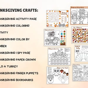 Fall Craft Bundle, Preschool Thanksgiving Crafts, Kids Paper Crafts ...