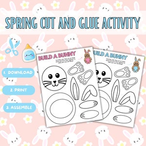Build a Bunny Craft, Cut & Glue Activity, Printable Cut and Paste ...