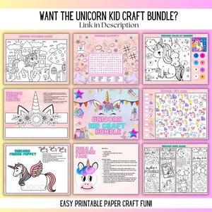 Unicorn Paper Crown Craft, Unicorn Kids Coloring Craft, Unicorn ...