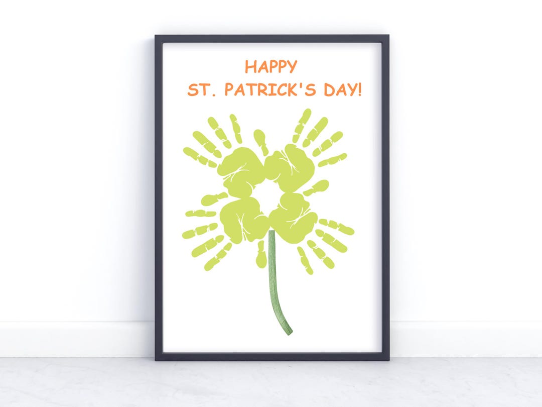 Clover Shamrock Handprint Art, St Patrick's Day Handprint Craft ...