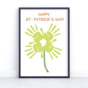 Clover Shamrock Handprint Art, St Patrick's Day Handprint Craft ...