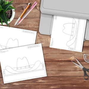 Cowboy Hat Paper Crown, Cowboy Hat Coloring Paper Crown Template, Wild ...