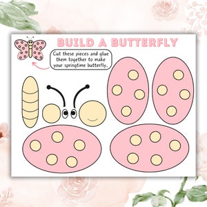 Spring Cut & Glue Activity, Build a Butterfly Cut and Paste Craft ...
