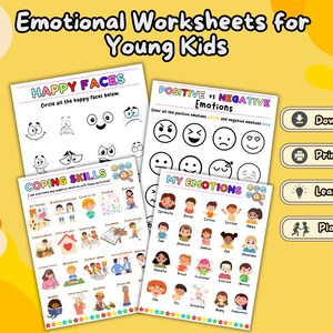 Emotions and Feelings Worksheets for Young Kids, Social Emotional ...