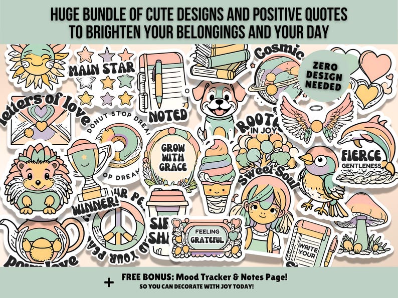125 Inspirational Stickers PNG/SVG Bundle, Teacher/classroom Positive ...