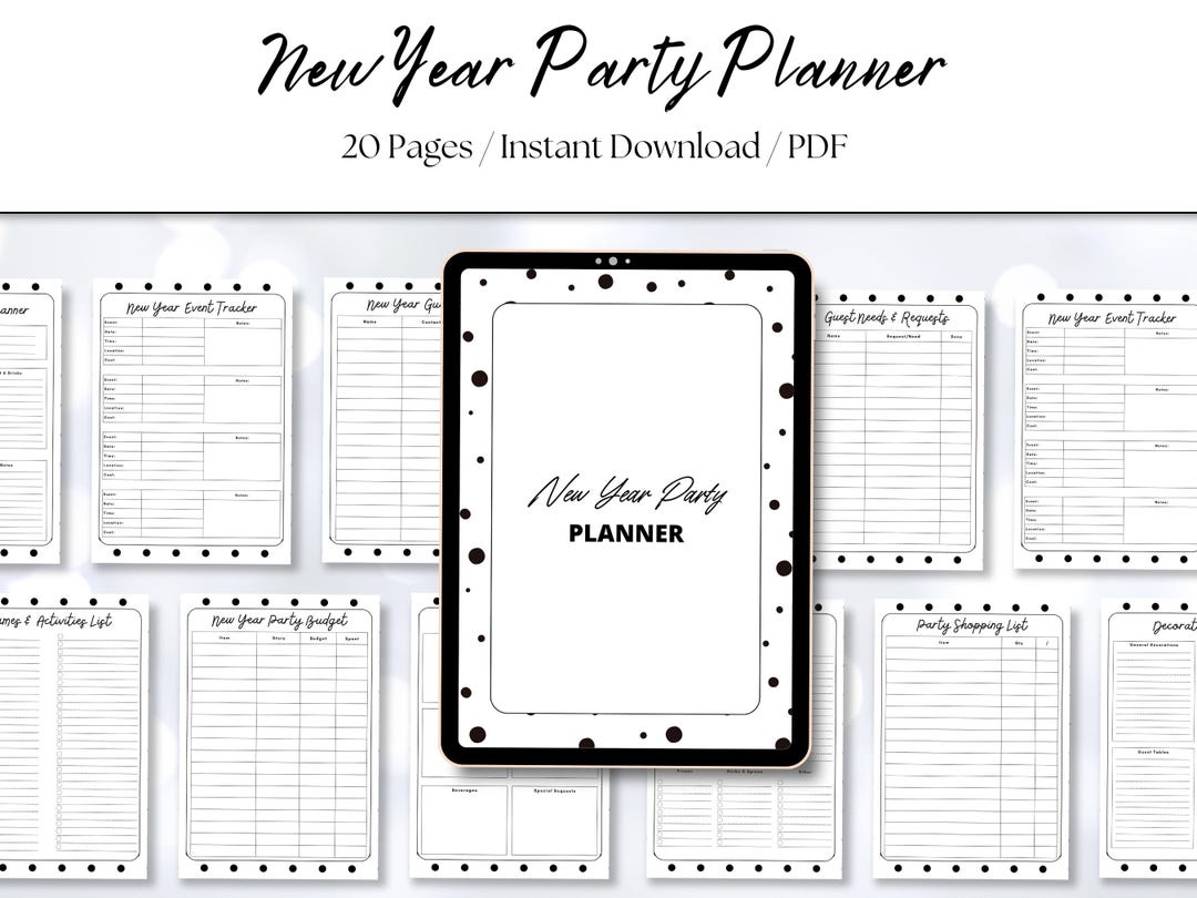 New Year Party Planner Printable, NYE Party Planner, Party to Do List ...