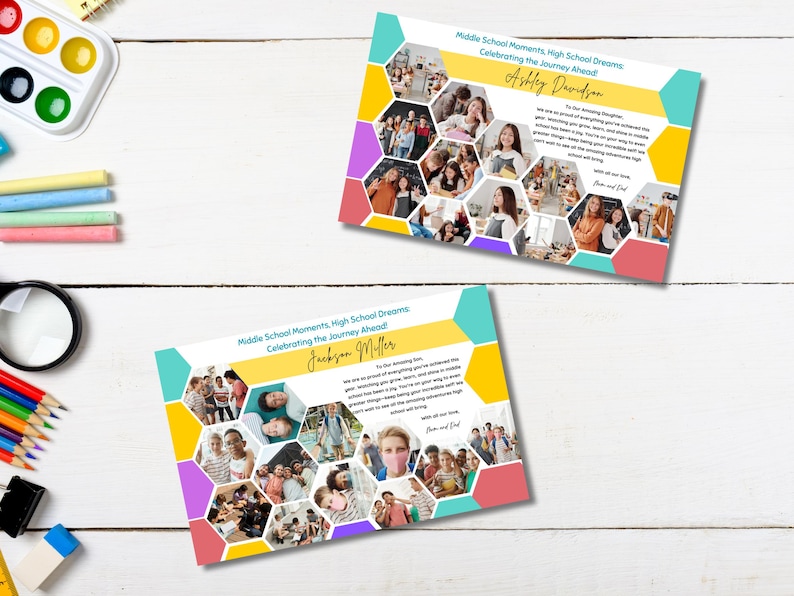Middle School Yearbook Ad Template, Full Half or Quarter Page Editable ...