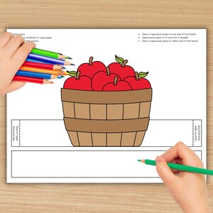 Apples Paper Crown Template, Thanksgiving Autumn Fall Party Craft ...