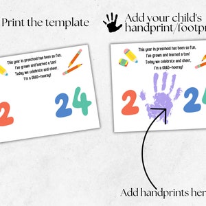 Last Day of School Handprint Art Crafts, Kindergarten Preschool ...