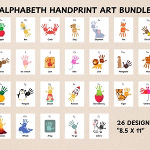 ABC Handprint Craft & Winter Handprint Craft Bundle A-Z Alphabet ...