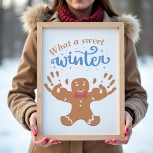 Gingerbread Man Handprint Art, Printable Winter Handprint Craft ...