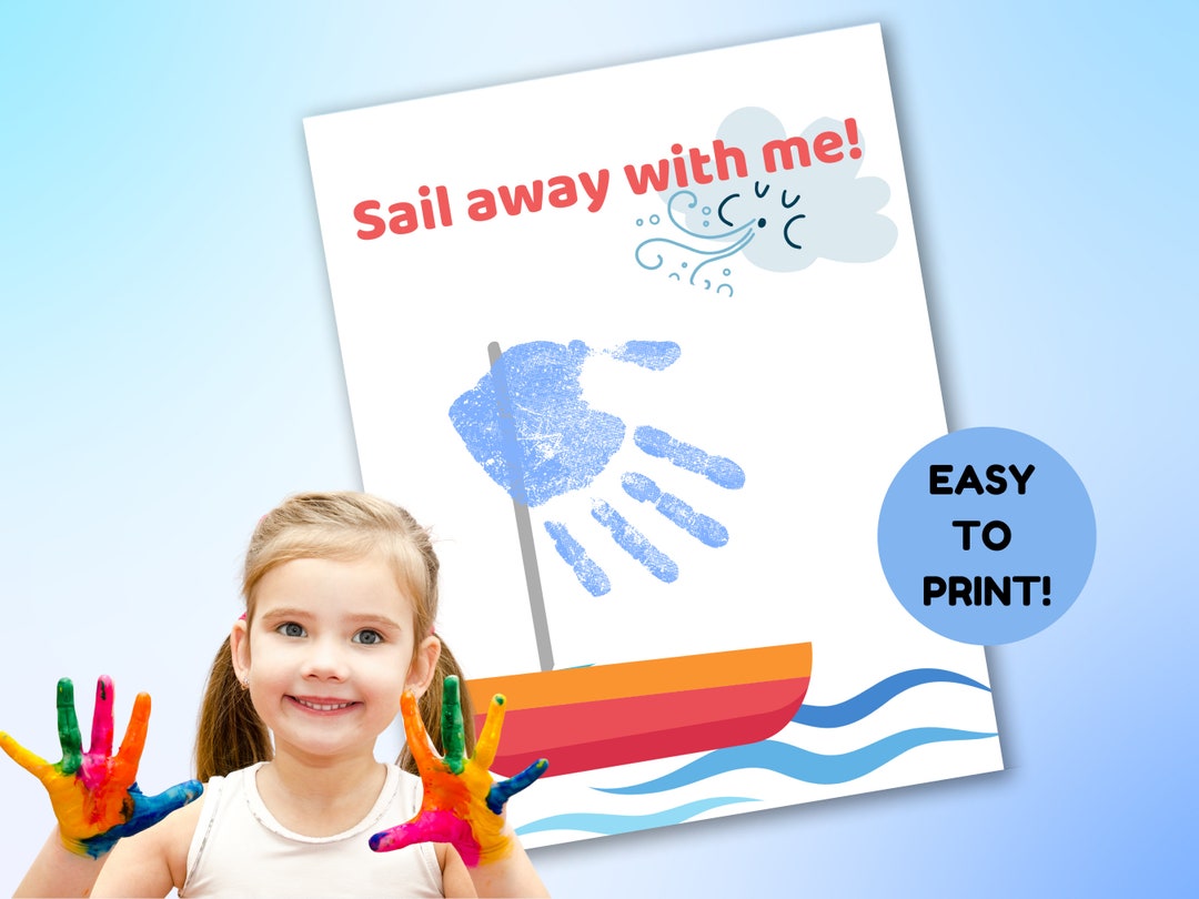 Sail Away Summer Handprint Art Craft Memory Baby Art Keepsakes ...