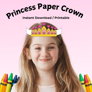 Princess Paper Crown Template Princess Printable Kids Craft Princess ...