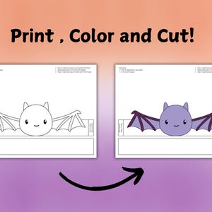 Bat Paper Crown Template, Halloween Printable Paper Crown, Halloween ...