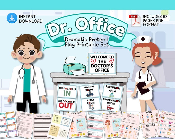 Doctor Pretend Play Printable, Medical Play, Play Therapy, Hospital ...