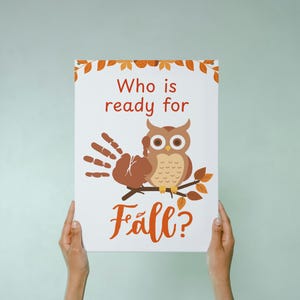 Owl Handprint Art Craft, Fall Handprint Craft, Autumn Craft, Animal ...