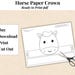 Horse Paper Hat Crown Craft, Horse Coloring Paper Crown Template, Wild ...