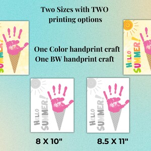Summer Handprint Art Craft, Memory Baby Art Keepsakes, Preschool ...