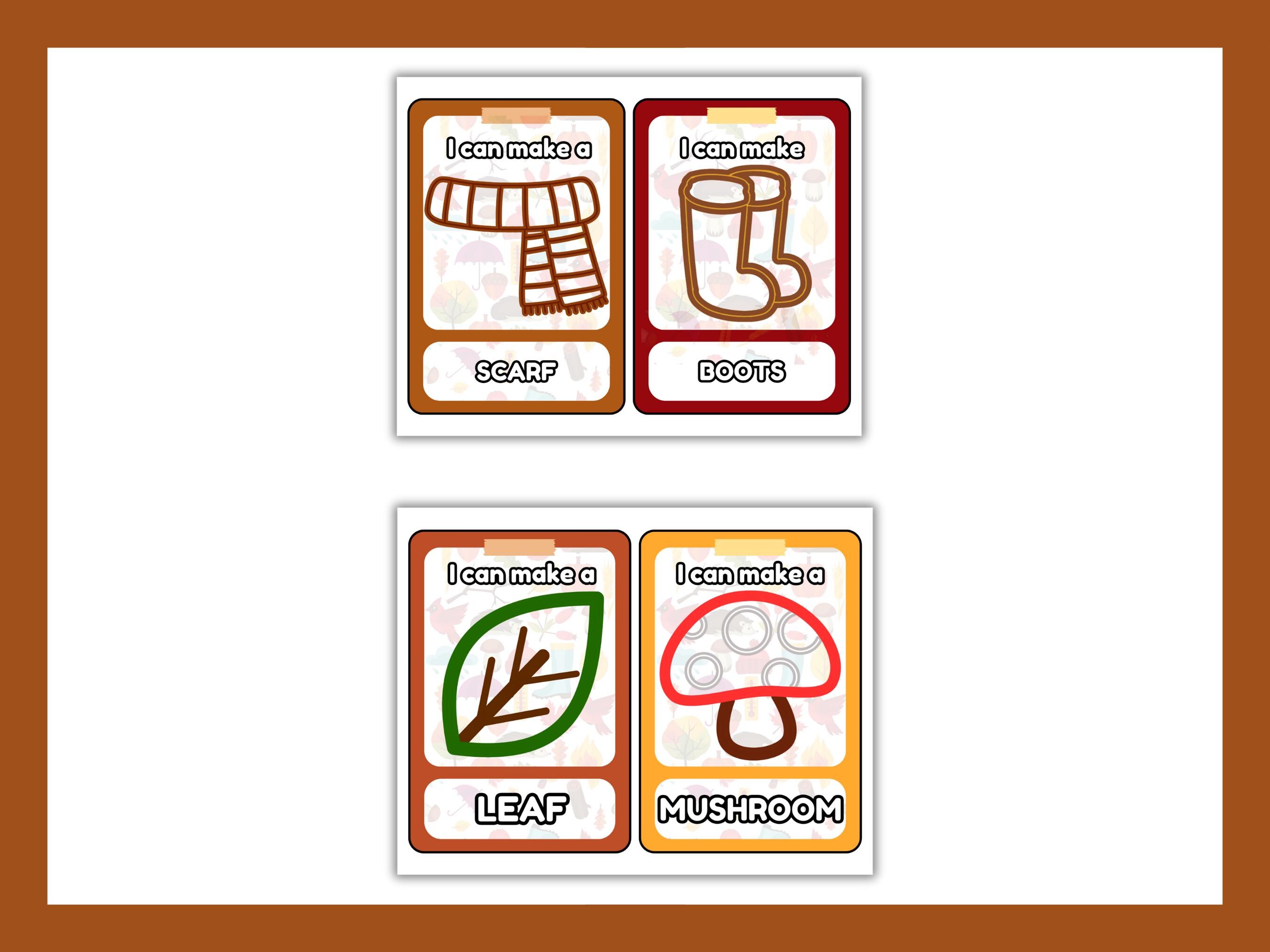 Fall Play Dough Mats, Printable Playdough Kit, Autumn Preschool ...