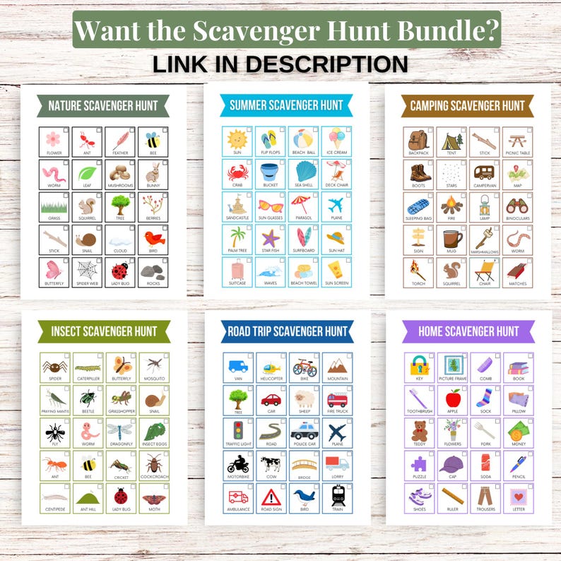 Road Trip Scavenger Hunt Game, Printable Car Game, Car Ride Games ...