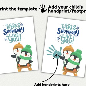 Penguin Handprint Art Craft, Winter Handprint Art Craft, Printable ...