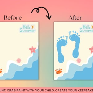 Summer Footprint Art Craft, Memory Baby Art Keepsakes, Preschool ...