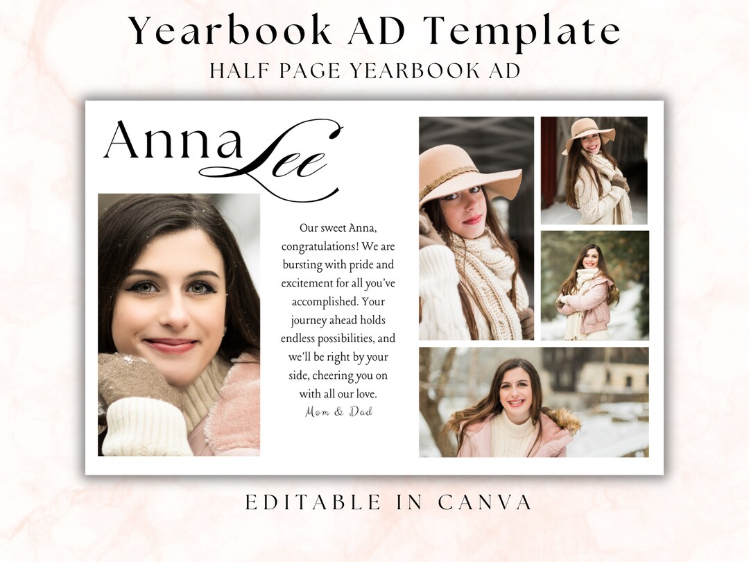 Half Page High School Senior Yearbook Ad, Senior Graduation Tribute ...