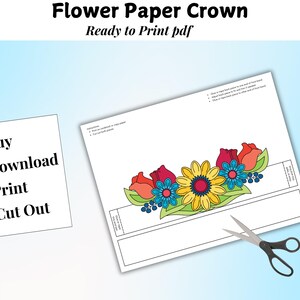 Flower Paper Crown Template, Printable Paper Crown, Fairy Craft ...