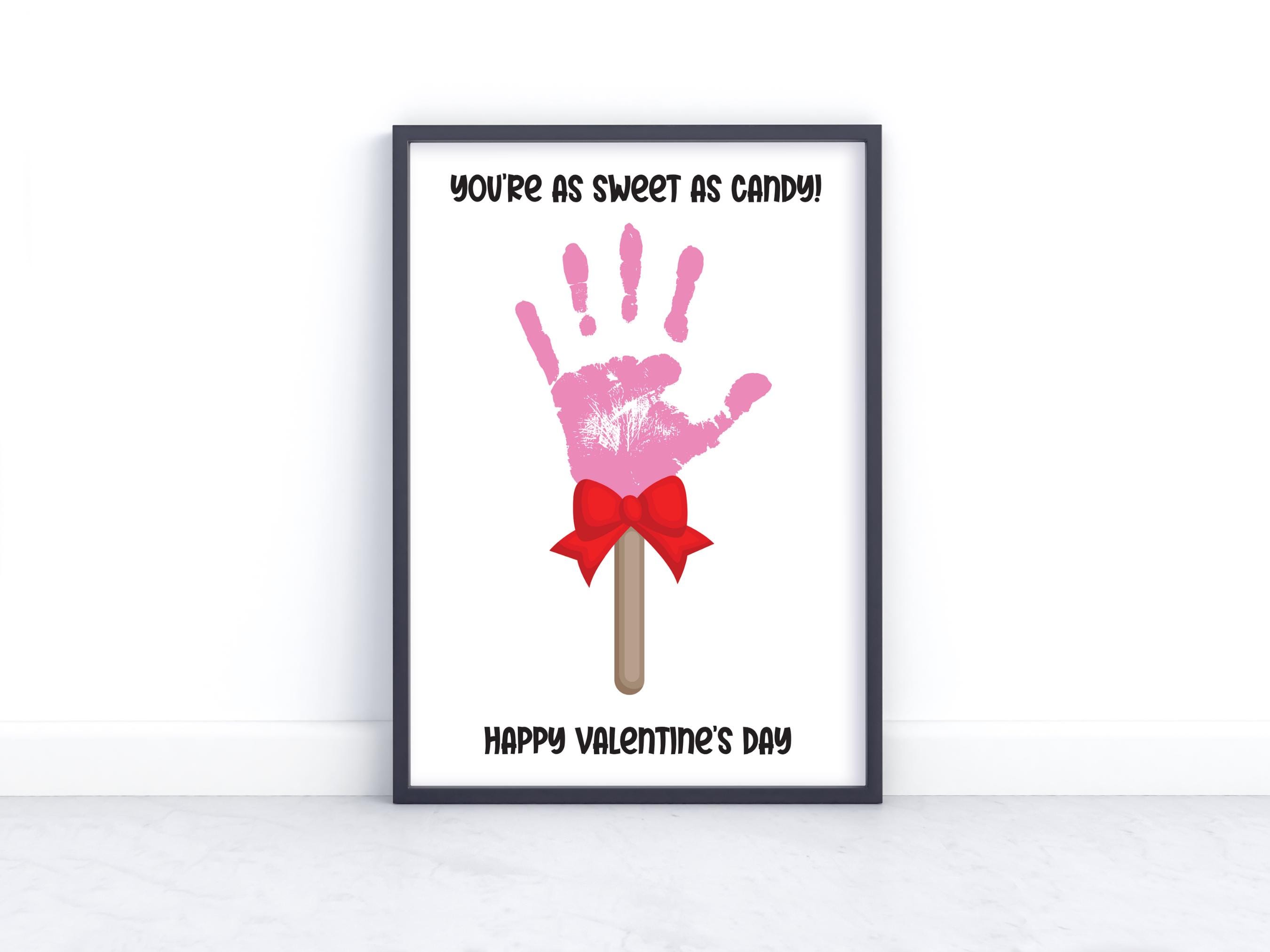 Candy Valentines Handprint Craft – Valentine’s Day Keepsake for Kids ...