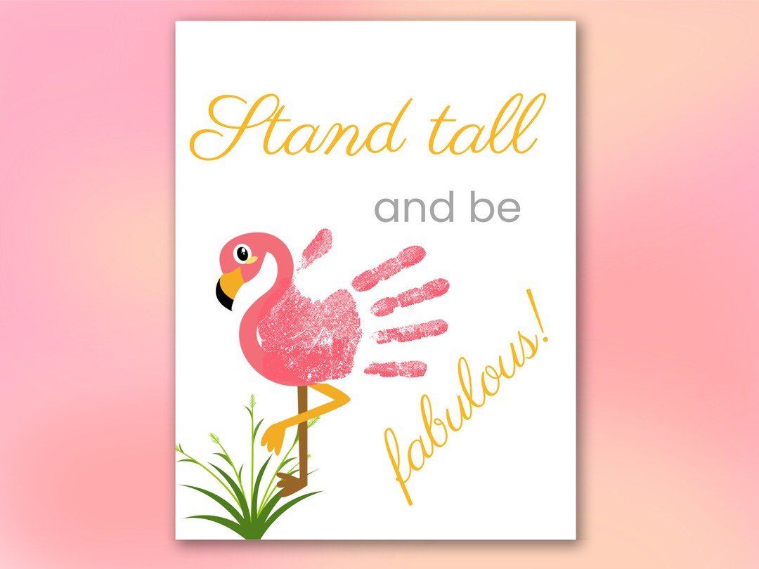 Flamingo Handprint Art Craft, Summer Handprint Craft, Memory Keepsake ...