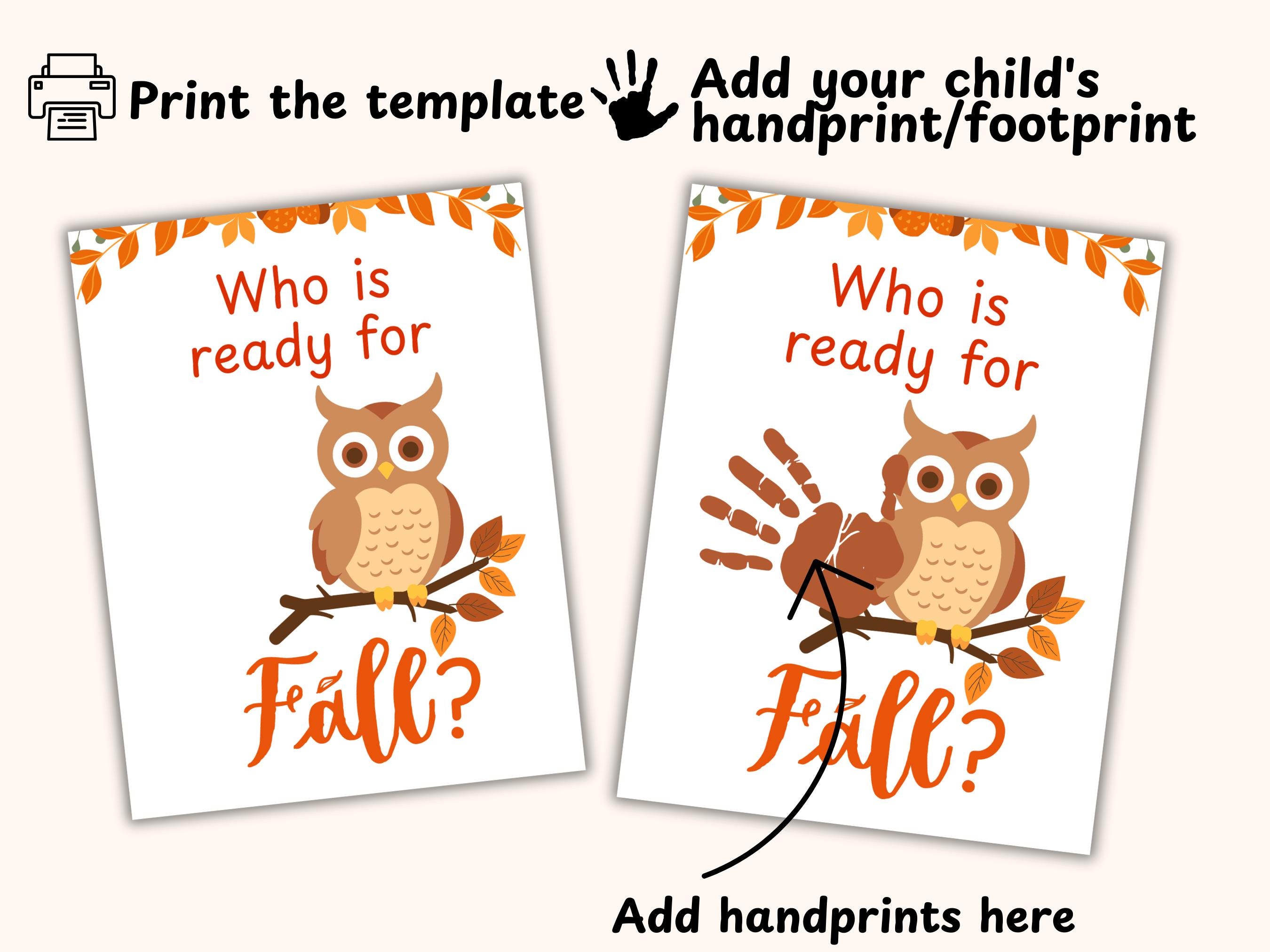 Owl Handprint Art, Fall Handprint Craft, Autumn Craft, Animal Handprint ...