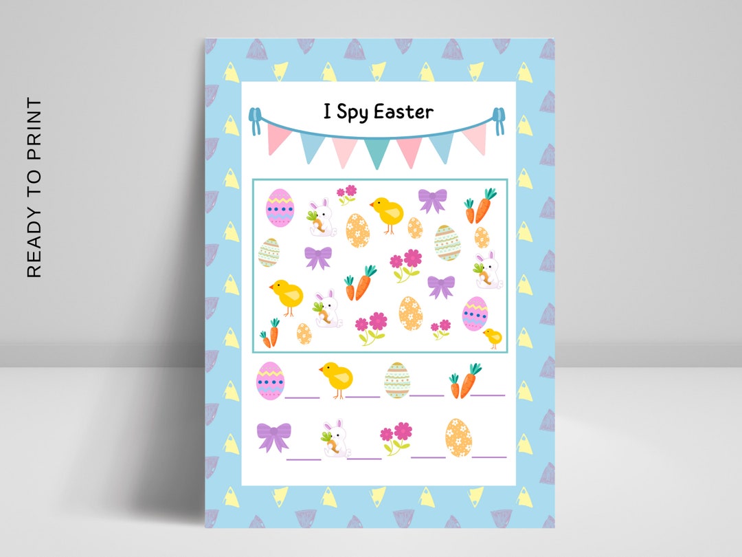 I Spy Easter Game, Printable Easter Party Game, Kids & Adult Easter Egg ...