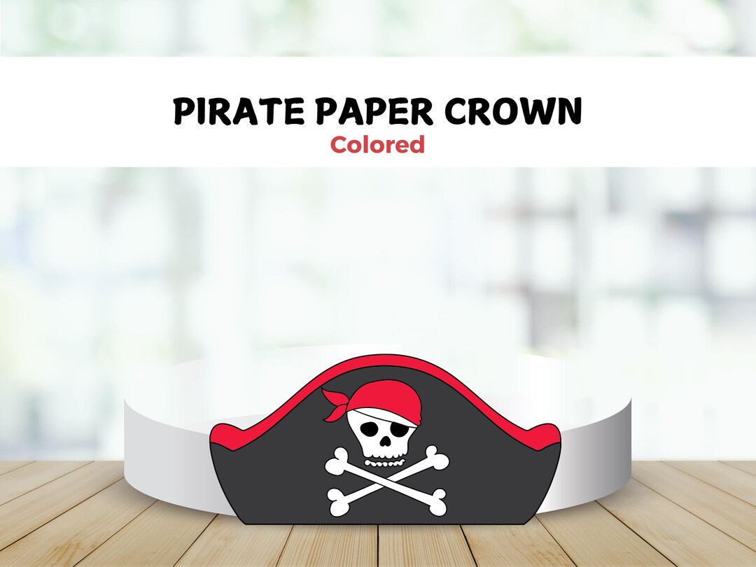 Pirate Hat Paper Crown Template, Printable Paper Crown, Pirate Party ...