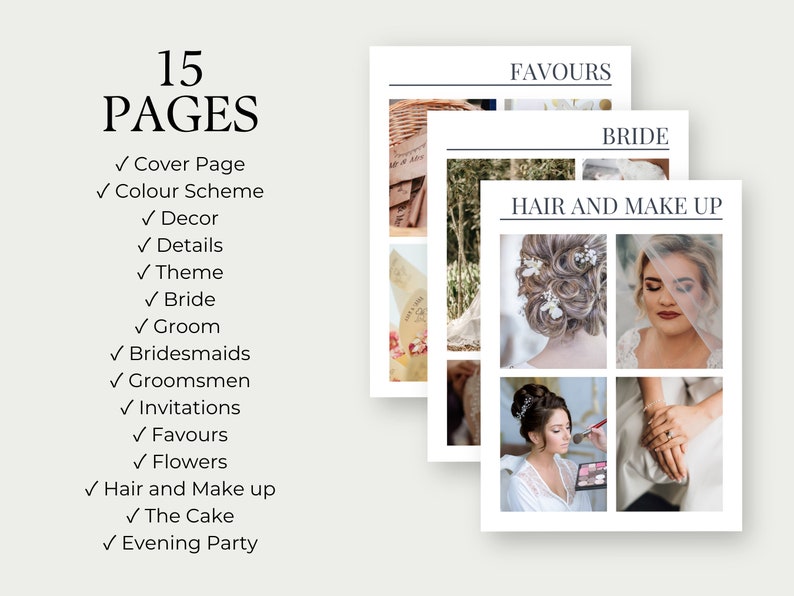 Wedding Photo Vision Board Template, Canva Planner (digital Download ...