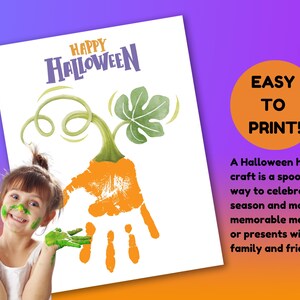 Printable Halloween Handprint Art, Halloween Craft, Fall Art Craft ...