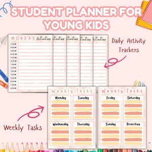 Student Planner for Young Kids, Student Notebook Binder, Reading List ...
