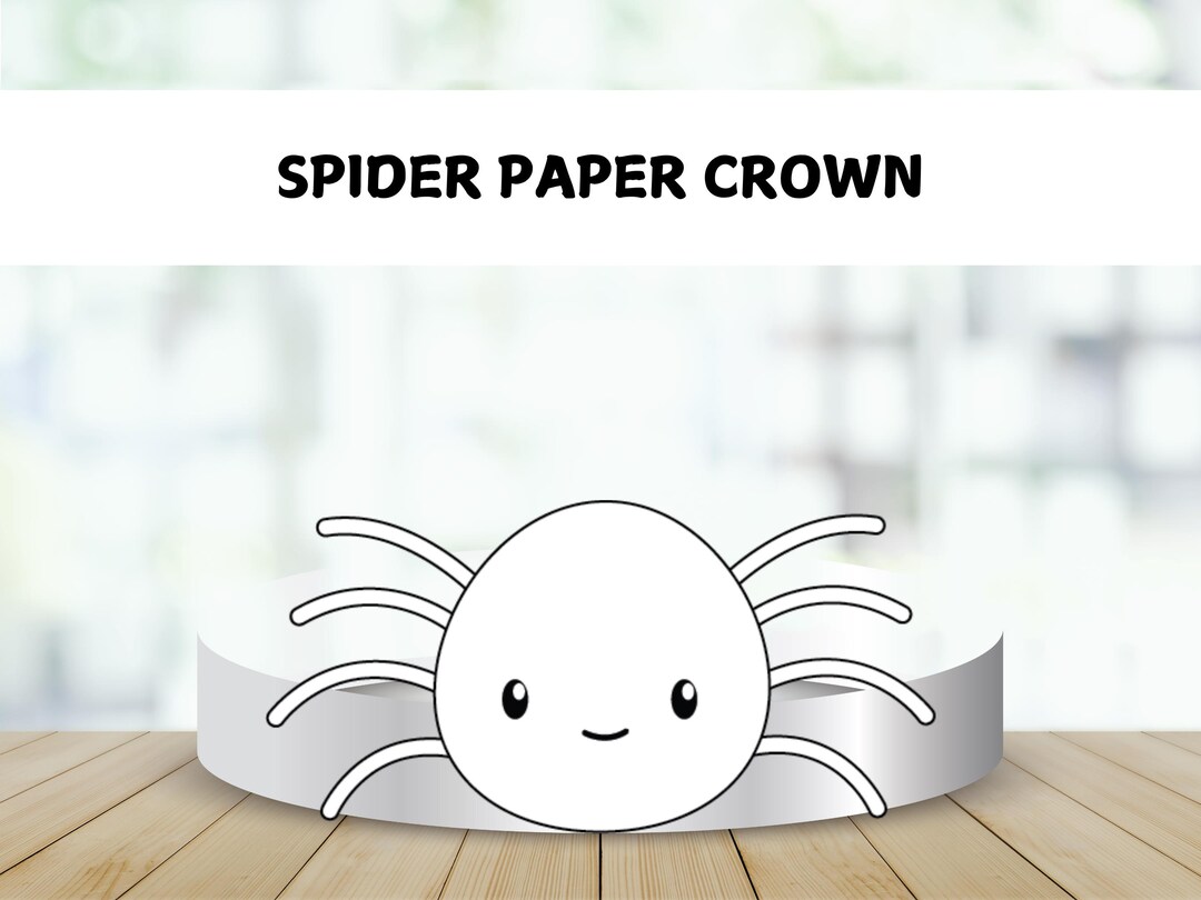 Spider Crown Template, Printable Halloween Paper Crown, Halloween Party ...