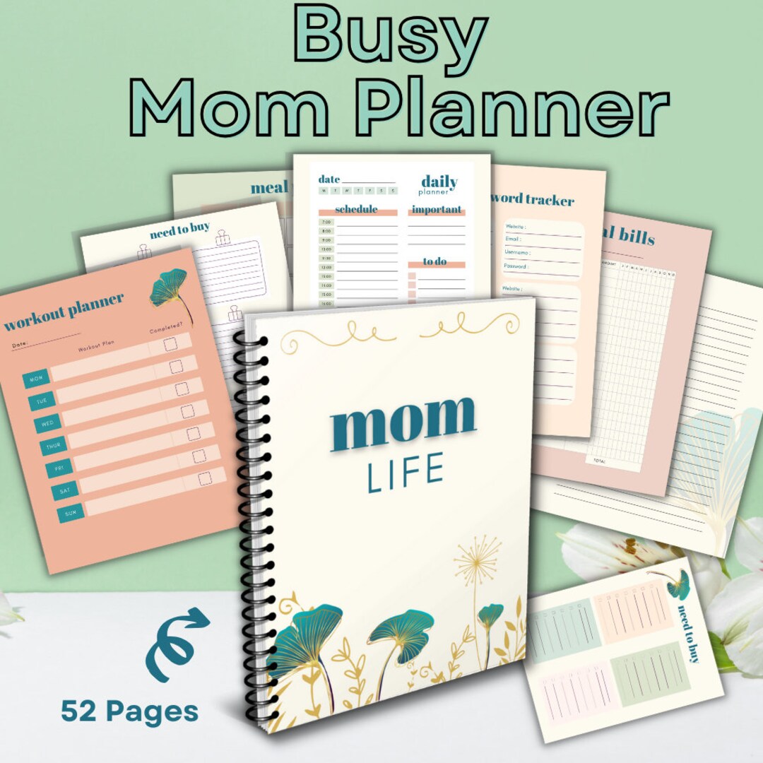 Busy Mom Planner Busy Mom Binder Printable Stay at Home Mom Planner ...