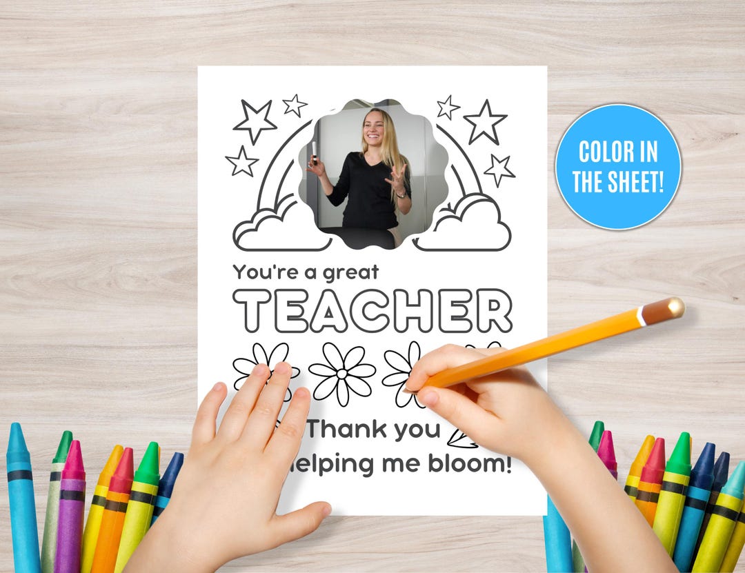 Editable Teacher Appreciation Coloring Page, Printable Thank You Gift ...
