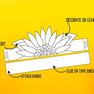 Sunflower Paper Crown Template, Thanksgiving Autumn Party Coloring ...