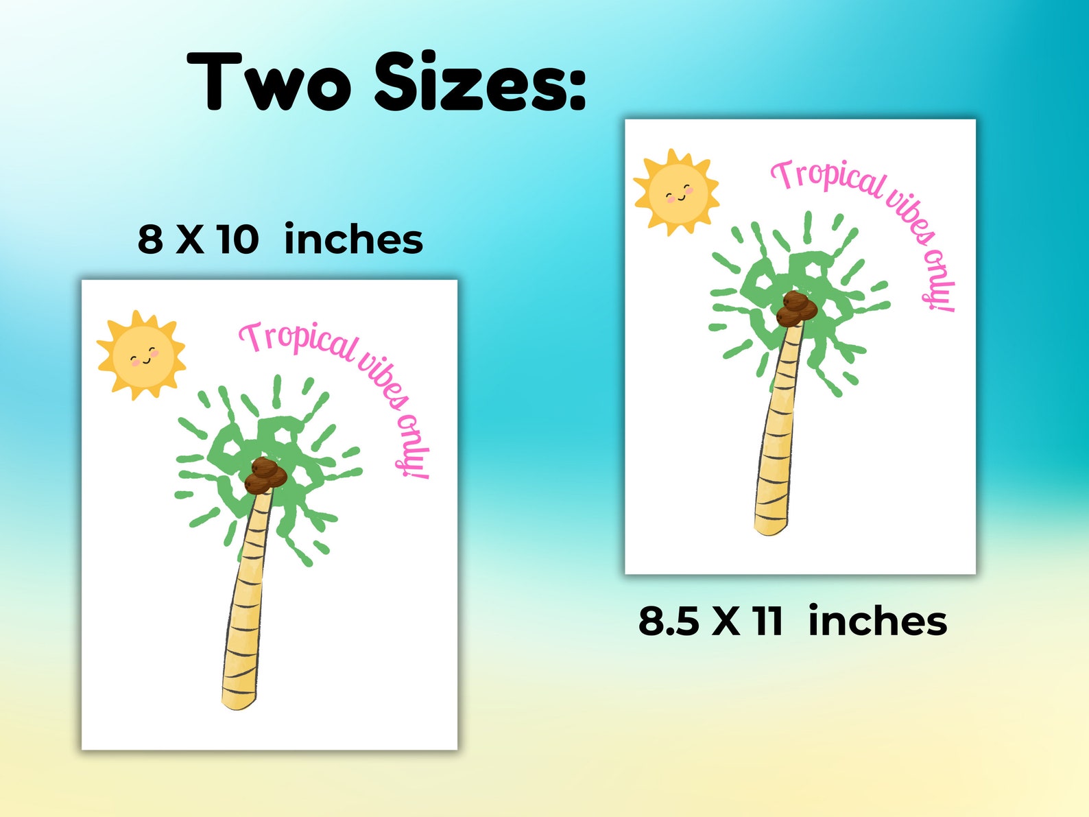 Summer Handprint Craft for Kids, Beach Handprint Craft Baby Keepsake ...