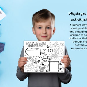 Father's Day Activity Placemat, Best Dad Placemat, Kid's Activity Sheet ...