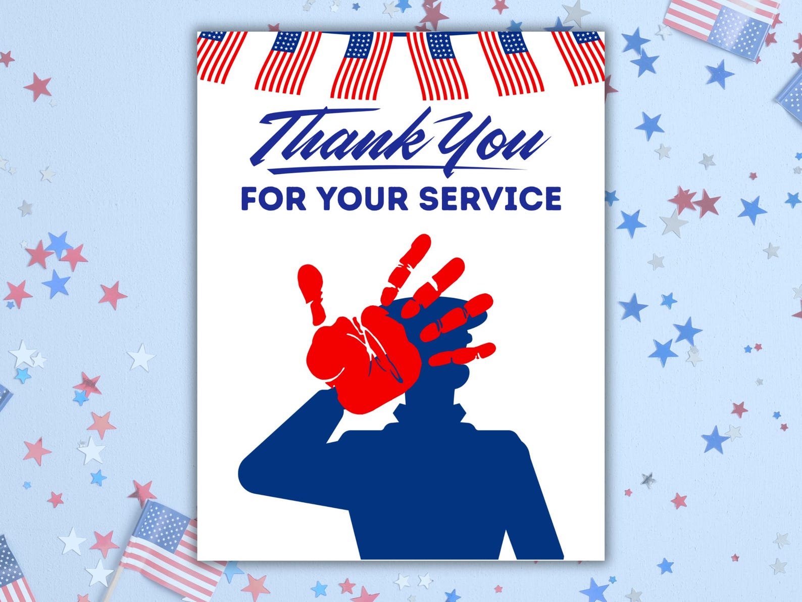 Veteran's Day Handprint Craft, Veteran Thank You for Your Service ...
