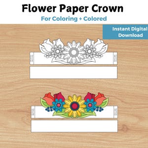 Flower Paper Crown Template, Printable Paper Crown, Fairy Craft ...