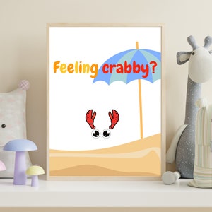 Summer Crab Handprint Art Craft for Toddlers, Crab Handprint Printable ...