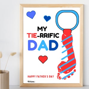 Father's Day Handprint & Footprint Craft Bundle, Fathers Day Crafts ...