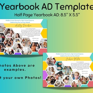 Middle School Yearbook Ad Template, Middle School Graduation Full Page ...