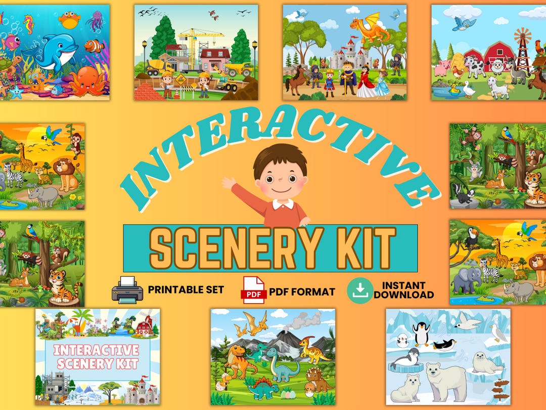 Cut & Paste Scene Builder, DIY Interactive Scenery Kit, Printable ...
