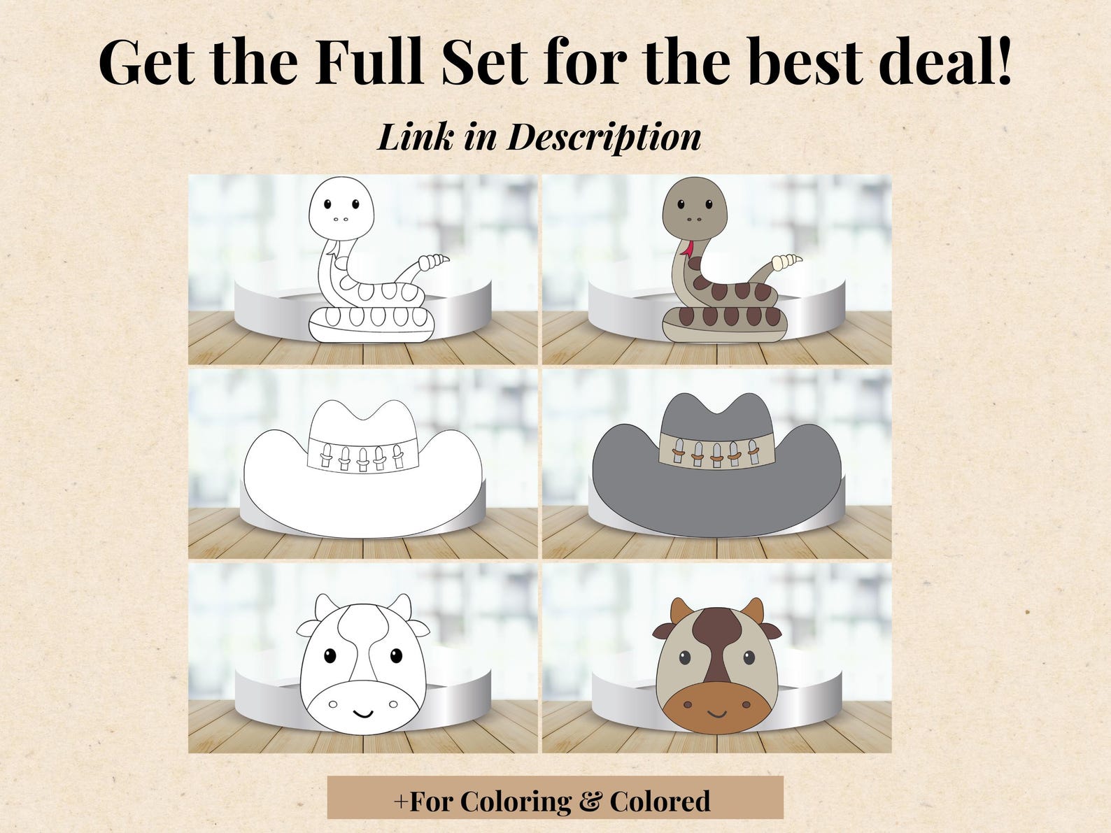 Rattlesnake Hat Paper Crown Craft, Snake Paper Crown Template, Wild ...